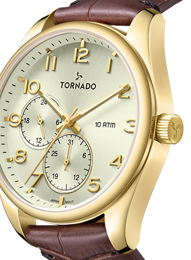 TORNADO CELESTIA CLASSIC Men's Multi Function Champagne Dial Watch ...
