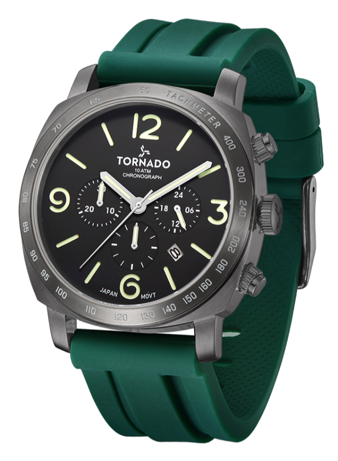 TORNADO LUMINA CHRONOSPHERE Men's Chronograph Green Dial Watch - T9102 ...