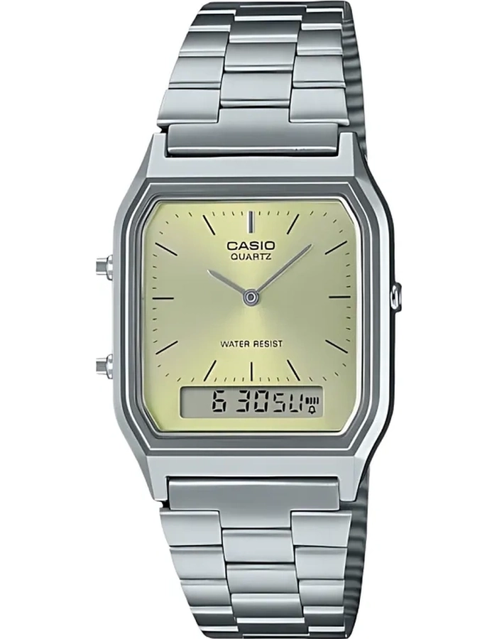 CASIO Unisex's Analog-Digital Combination Green Dial Watch - AQ-230A ...