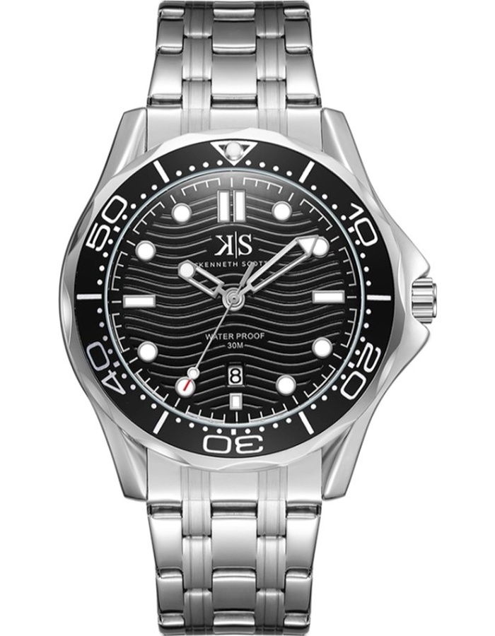 Buy Kenneth Scott Men's Black Dial Analog Watch - K22009-SBSB