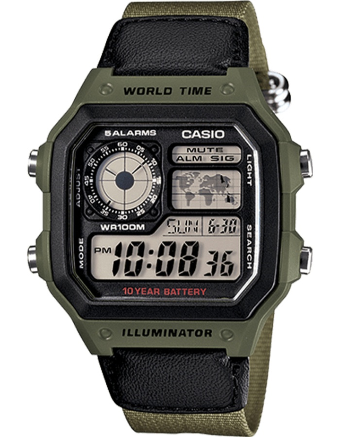 Buy Casio Watch for Men's Digital Grey Dial Watches Online Kuwait - AE-1200WHB-3B | Time House ...