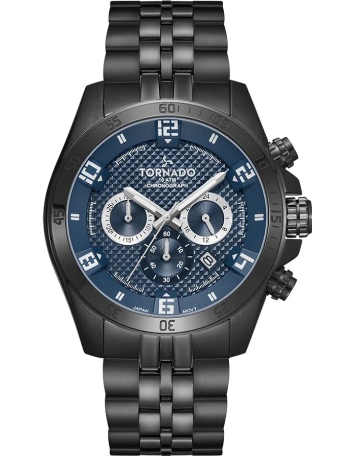 Tornado Men's Blue Dial Chronograph Watch - T3149B-BBBJ