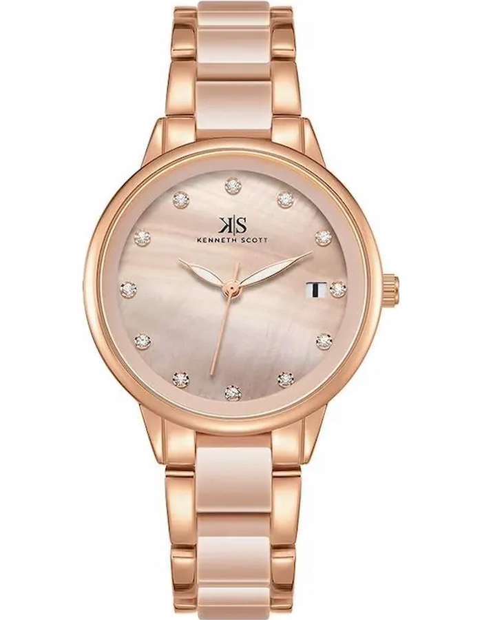 Buy Kenneth Scott Women's Rose Gold Dial Analog Watch -K24503-RCWM